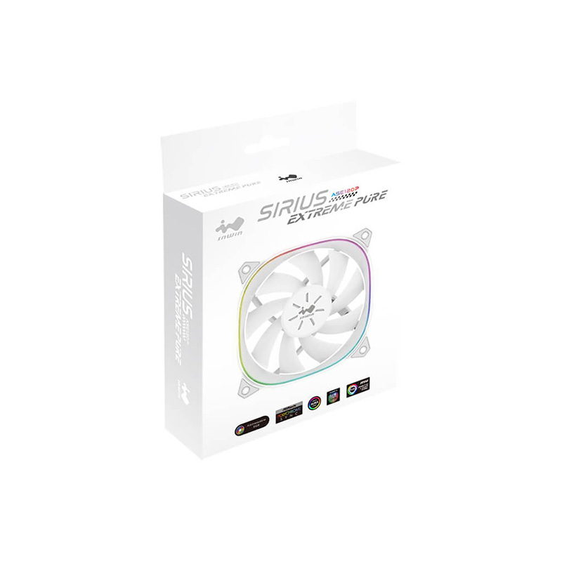 InWin Sirius Extreme ASE120P | 120mm ARGB Fan | White | Nanodog.net